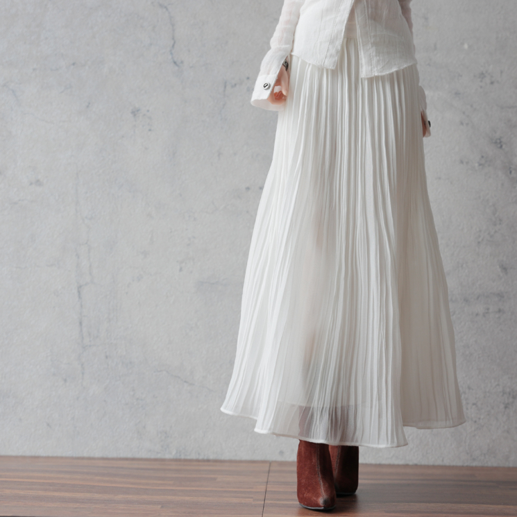 Wind Flare Pleats Skirt | MarukoHalu