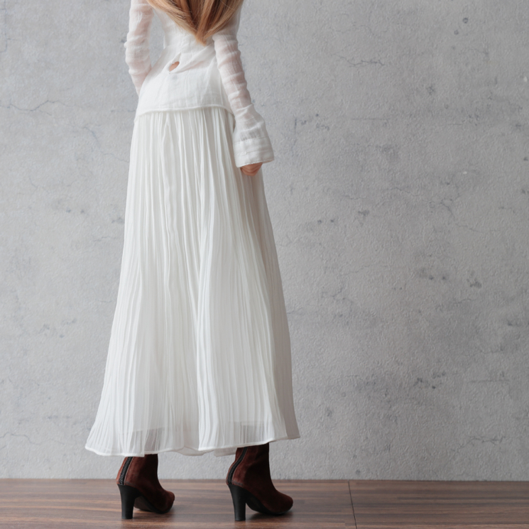 Wind Flare Pleats Skirt | MarukoHalu
