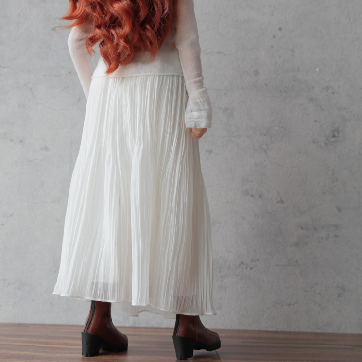 Wind Flare Pleats Skirt | MarukoHalu